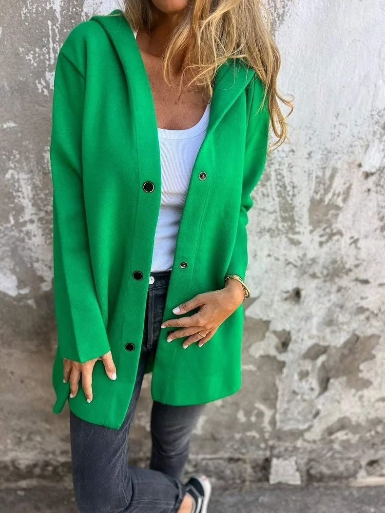 Casual Single Breasted Hooded Jacket ~ Throw-on style for breezy sprin ...
